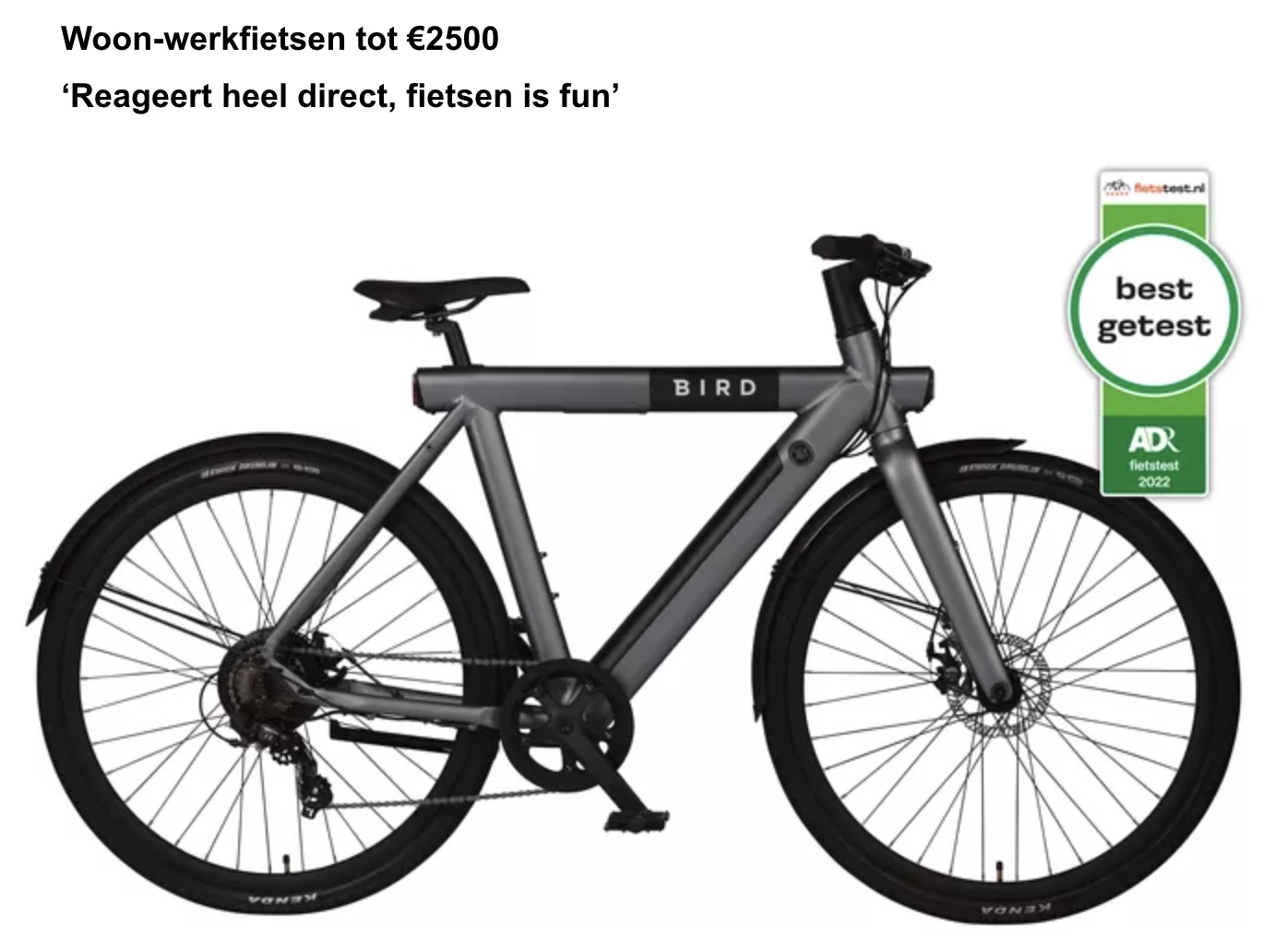 Bird Bike Ranked Best Commuter E-Bike Under 2,500€ in the Netherlands